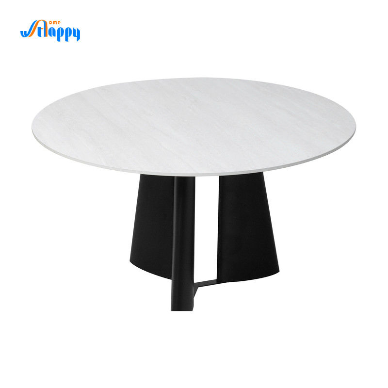 Diameter 1200mm Modern Round Dining Table Contemporary Design With Iron ...
